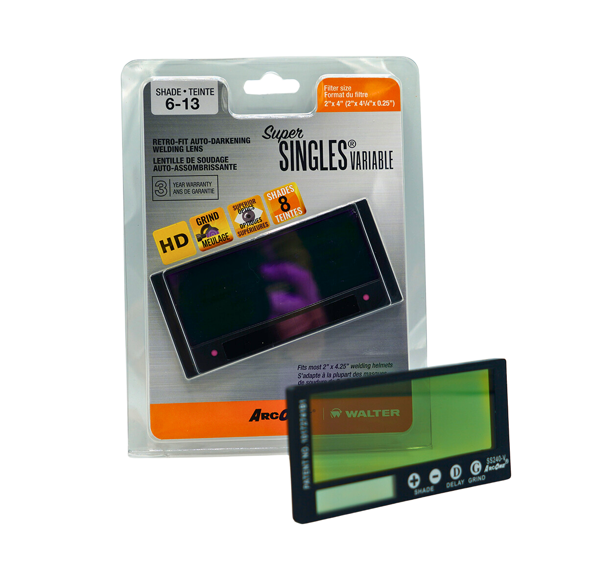 ArcOne SS240-V Shades 6-13 Super Singles Variable Welding Filter